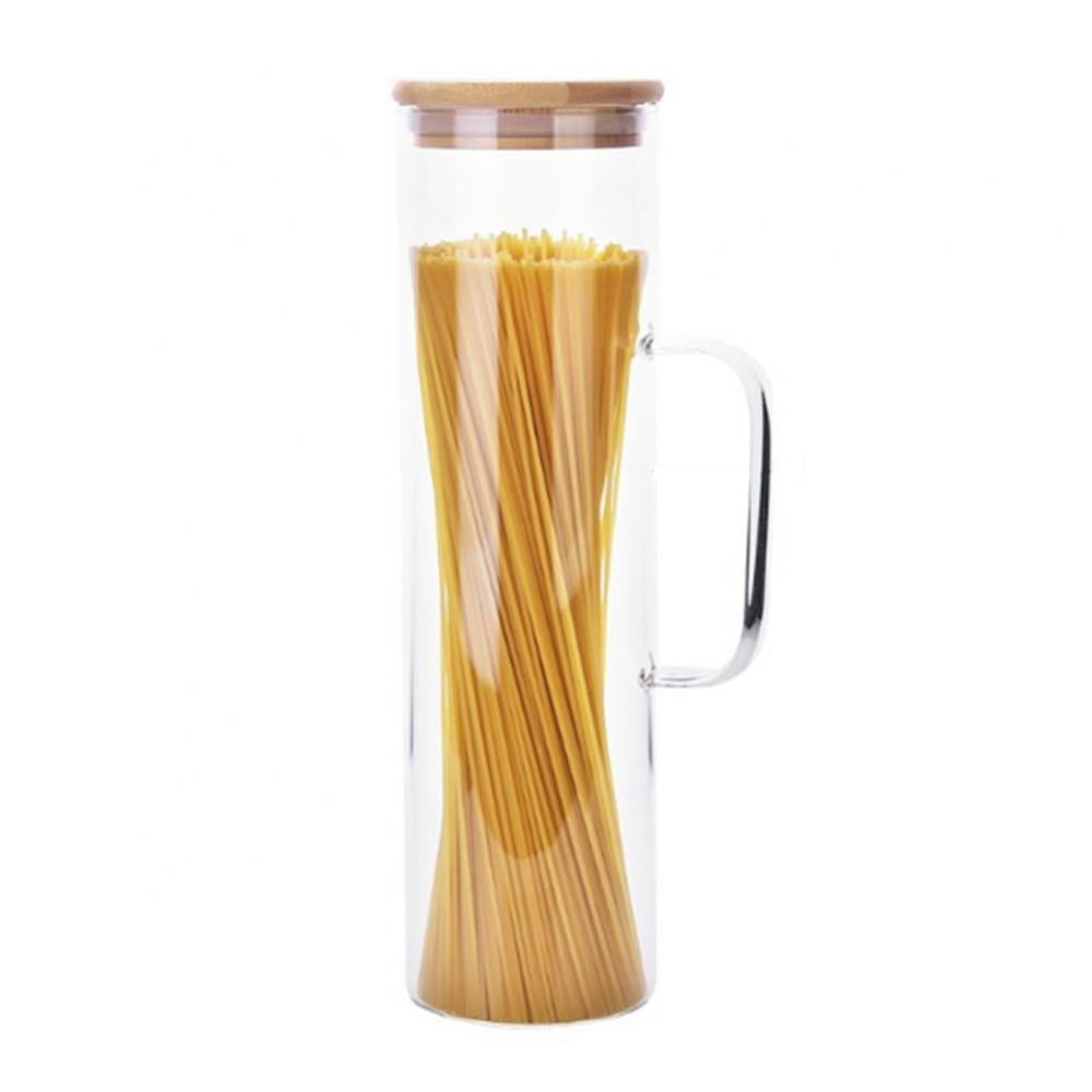 Topumt Glass Pasta Storage Containers, Glass Jars with Bamboo Lids ...