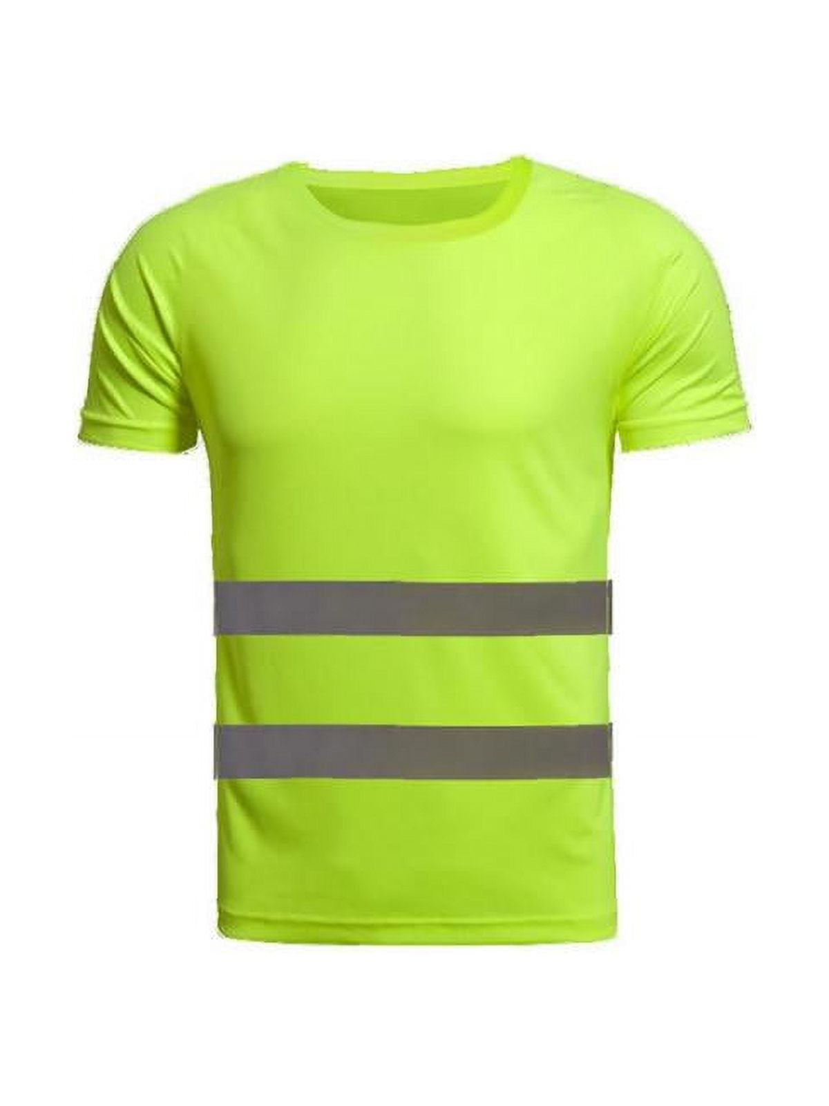 Topumt Hi Vis Crew Neck High Visibility Work Tee Reflective Tape Safety ...