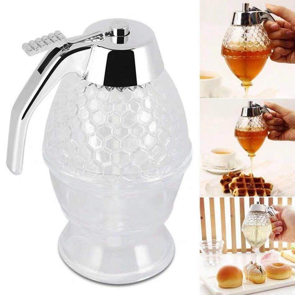 Topumt Honey Dispenser Jug, Glass Syrup Honey Juice Container Portable ...