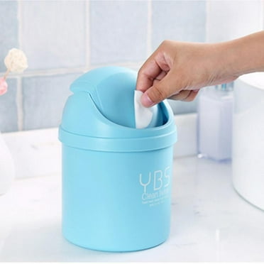 Sheebo 0.5 gal (2L) Swing Lid Mini Trash Can for Bedroom Vanity ...