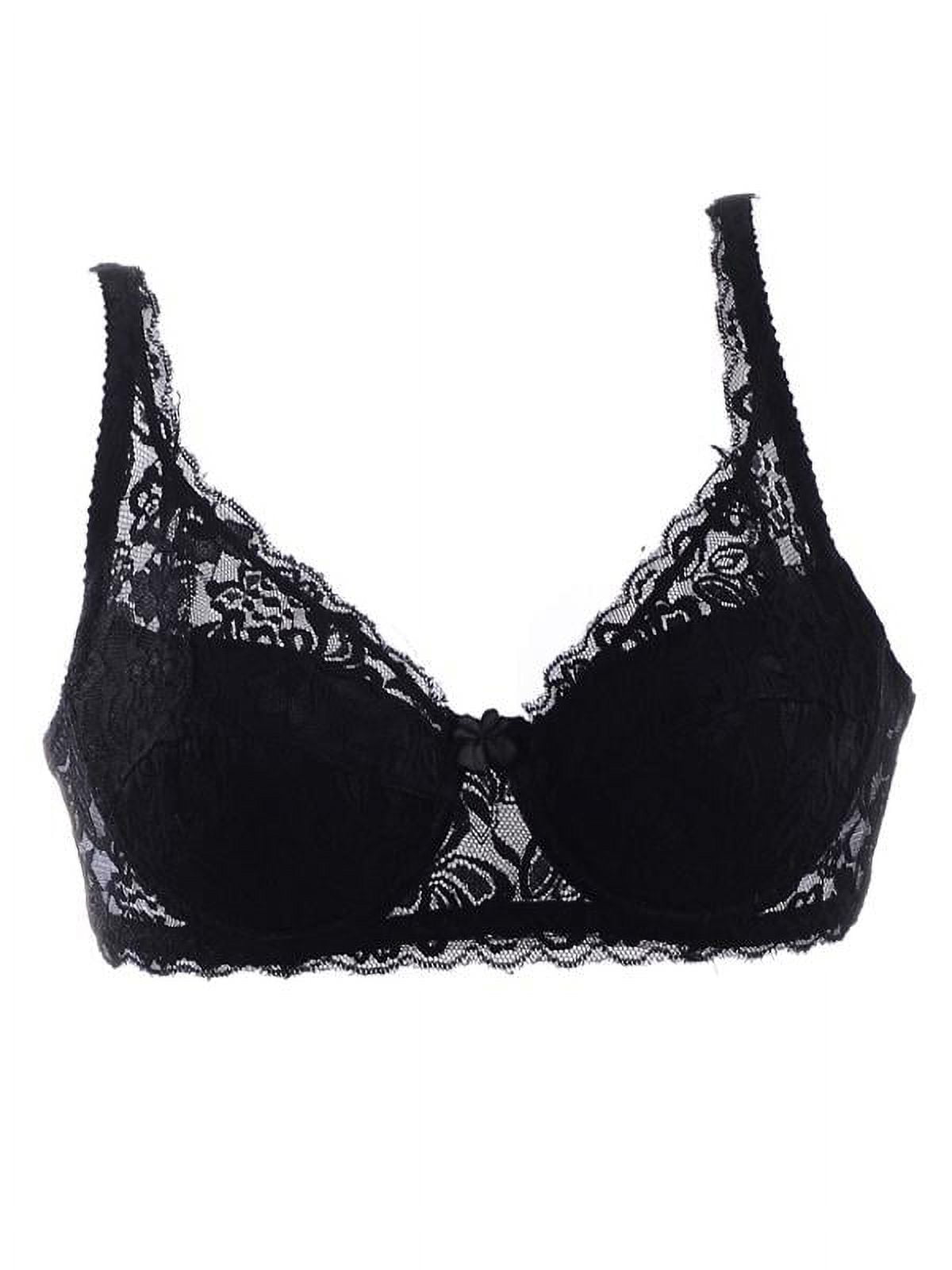 Topumt Women Sheer Lace Bra Floral Push Up Bras Underwear Lady ...