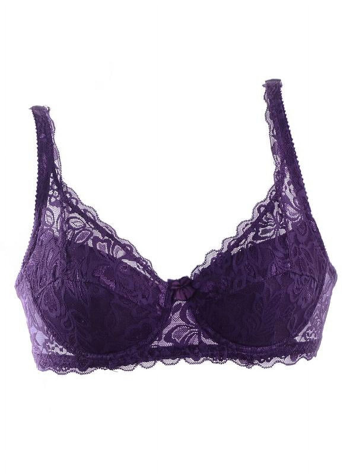 Topumt Women Sheer Lace Bra Floral Push Up Bras Underwear Lady ...