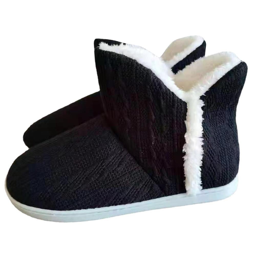 Topumt Women Warm Bootie Fuzzy Slippers Fluffy Plush Indoor Outdoor ...