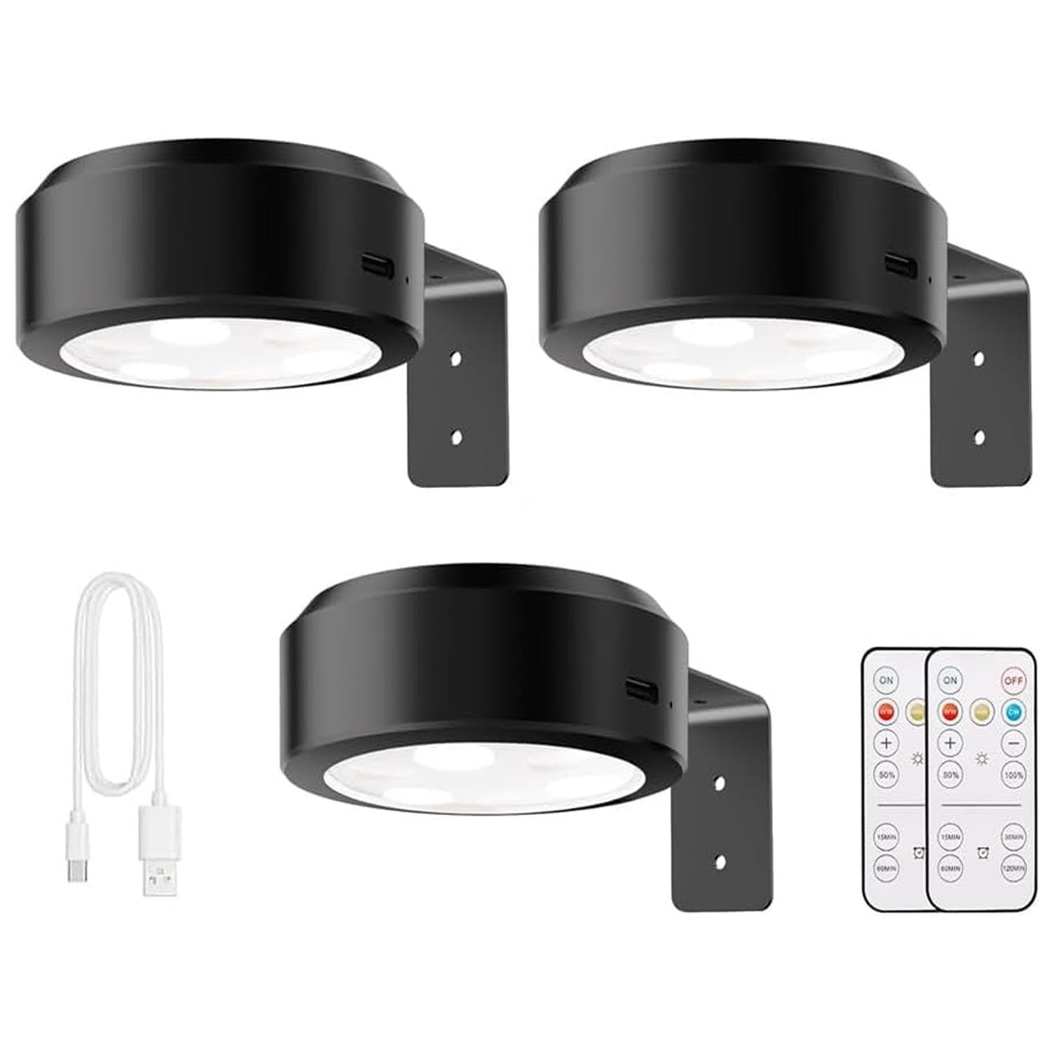 Topveden Picture Lights for Wall, 3Pcs Wireless Rechargeable Magnetic ...