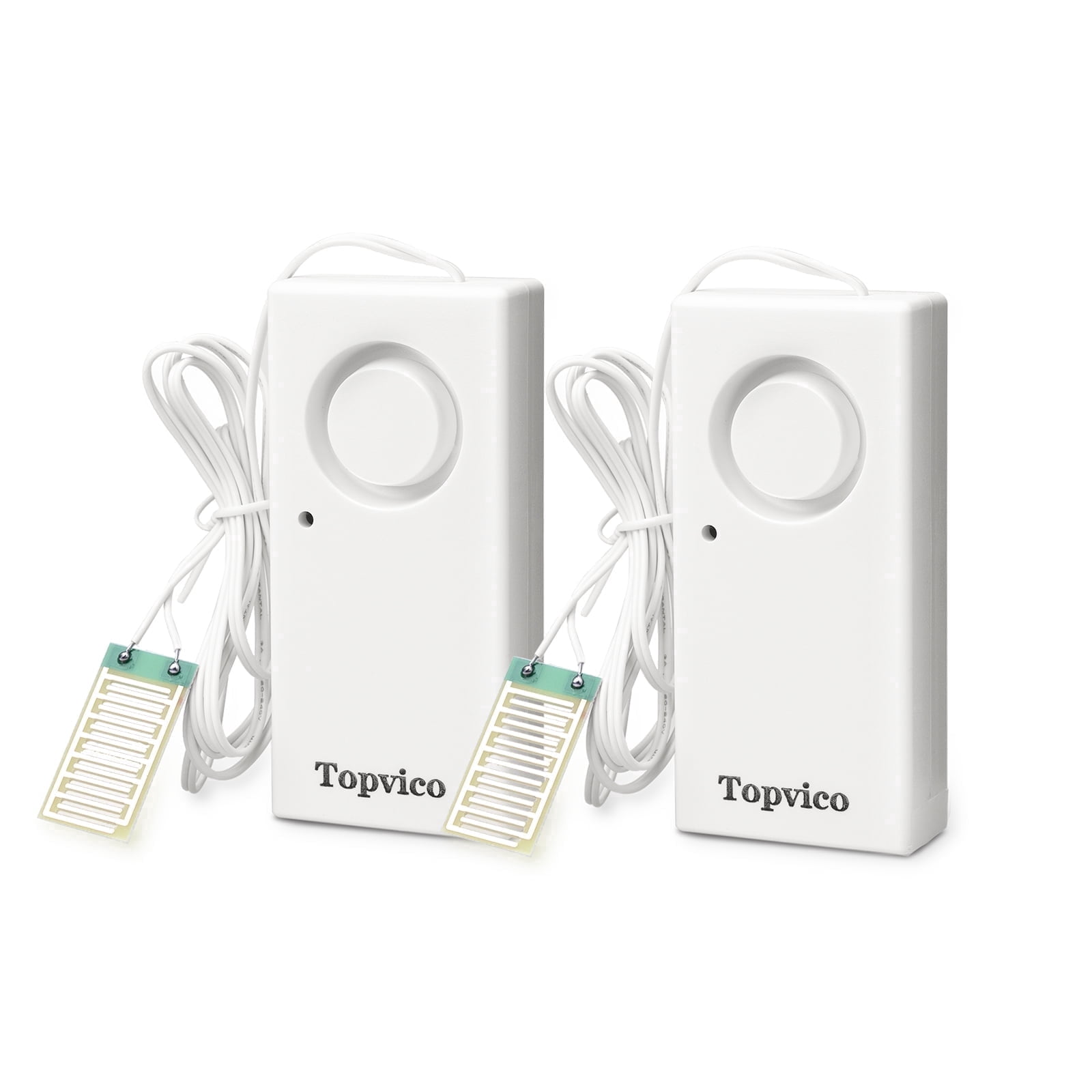 Topvico Water Leak Alarm for Basements, 120dB Flood Detector, Battery ...