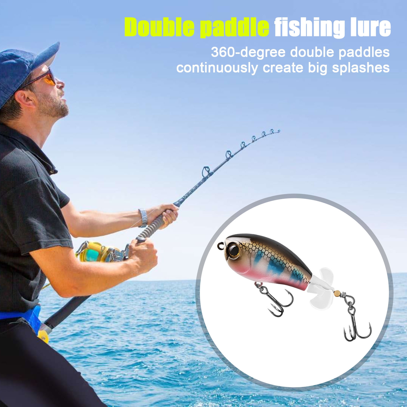 Topwater Fishing Lure, Saltwater & Freshwater Fishing Teaser with ...