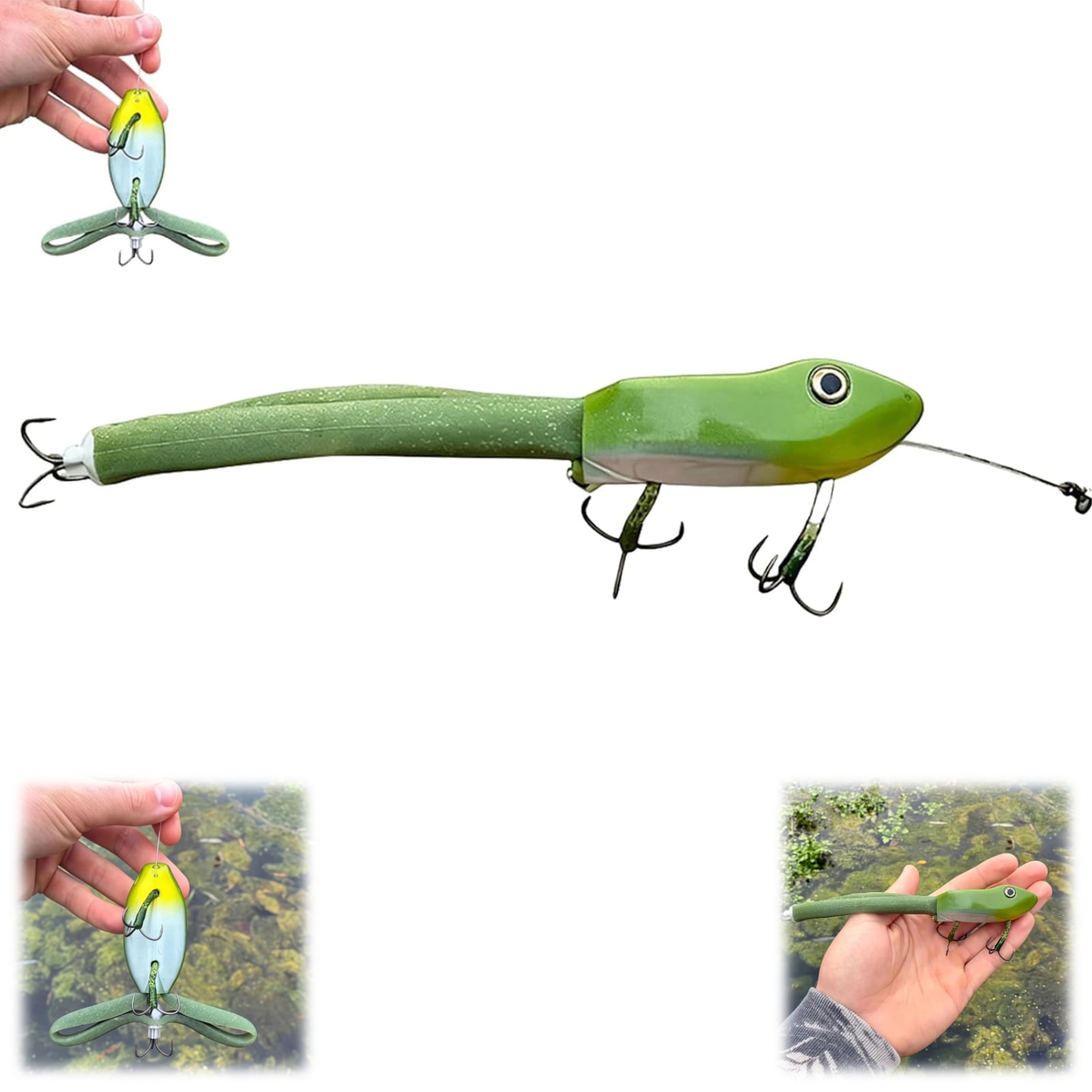 Topwater Frog Fishing Lure, Realistic Soft Top Water Frog Fishing Lures ...