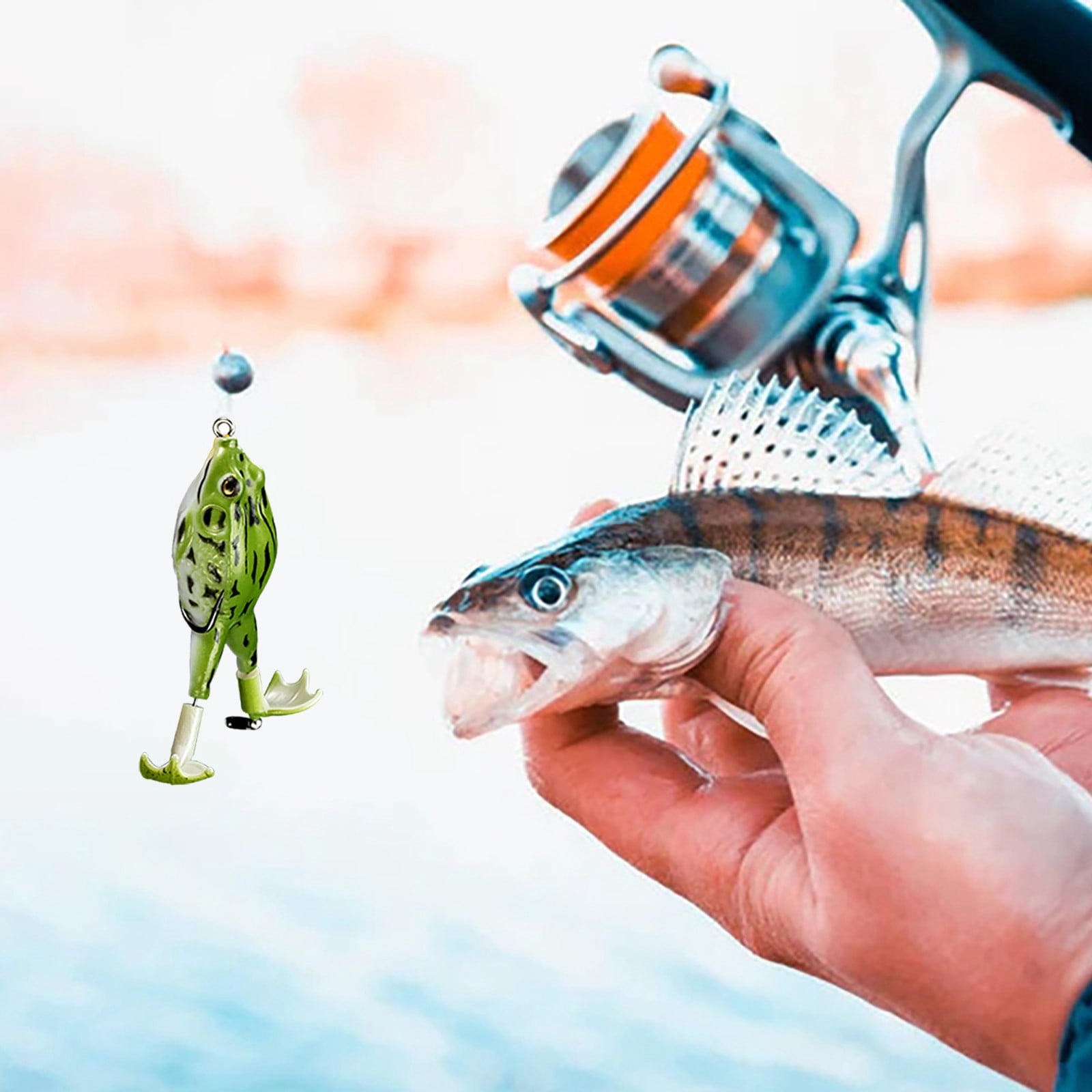 Topwater Fishing Lures with Propeller Legs, Weedless Hollow Body Baits ...