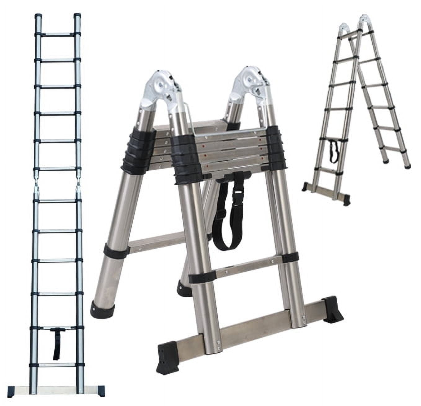 Topwire Telescoping Extension Ladder, 12.5FT Telescoping A Frame Ladder ...