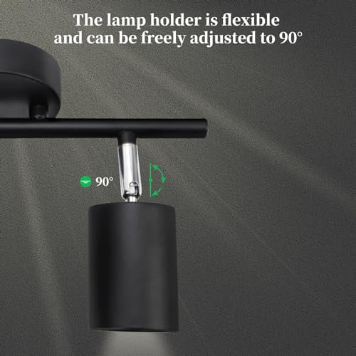 Topyond Track Lighting Kit, LED Track Lights, 2-Light Ceiling Fixture ...