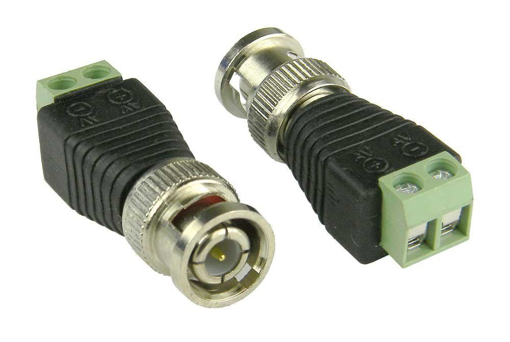 Topzone 2/pk Screw Terminal Coax Cat5 to BNC Male Video Balun ...