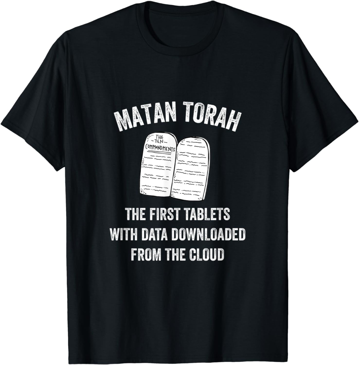 Torah Tablet Data Cloud Ten Commandments Moses Passover T-Shirt ...