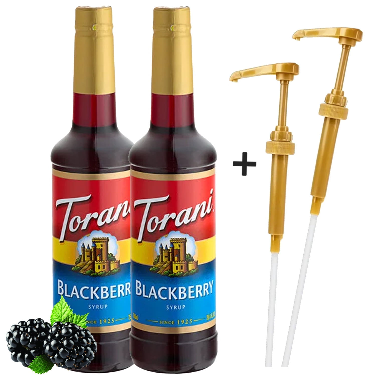 Torani Blackberry Flavored Fruit Syrup 25.4 oz (750ml) + Gold Syrup ...