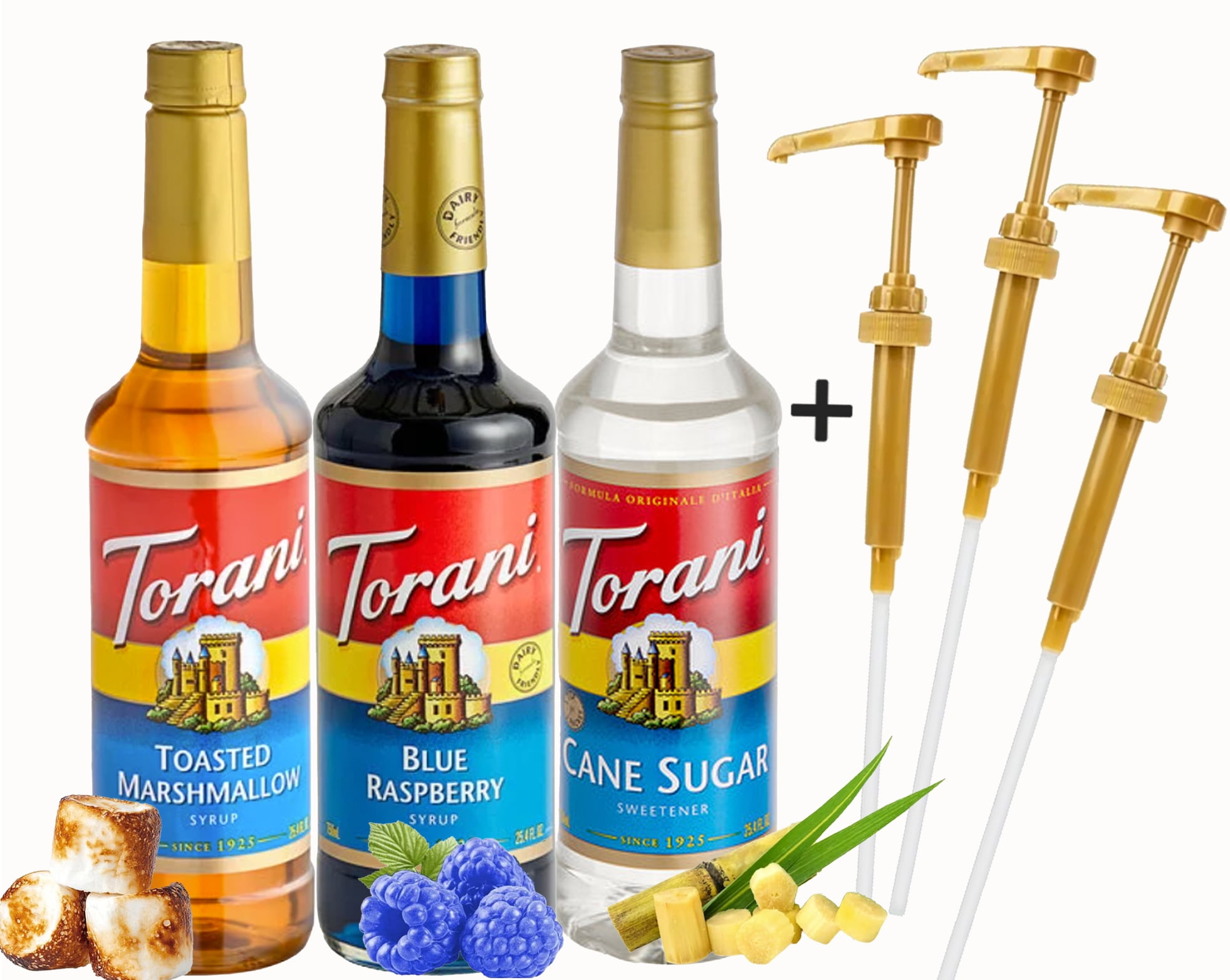 Torani Blue Raspberry + Cane Sugar Sweetener + Toasted Marshmallow ...