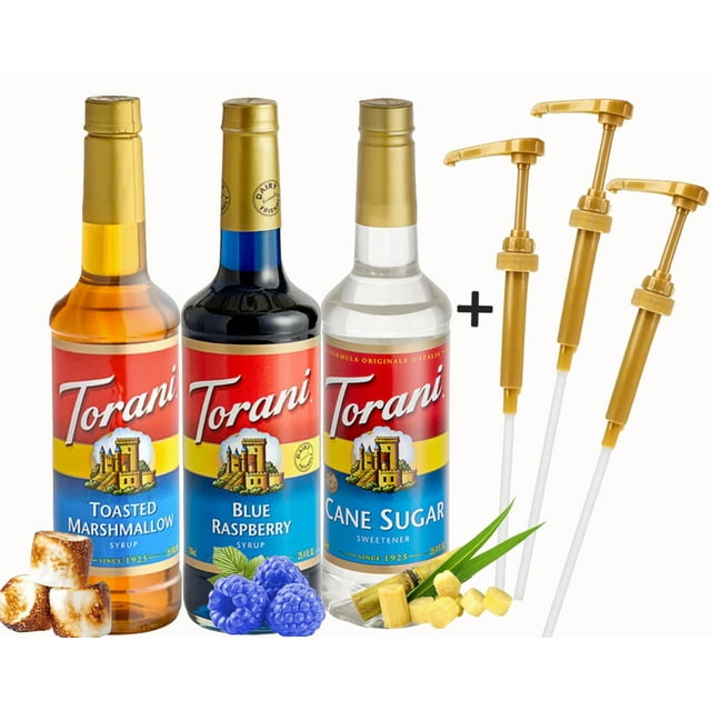 Torani Blue Raspberry + Cane Sugar Sweetener + Toasted Marshmallow ...