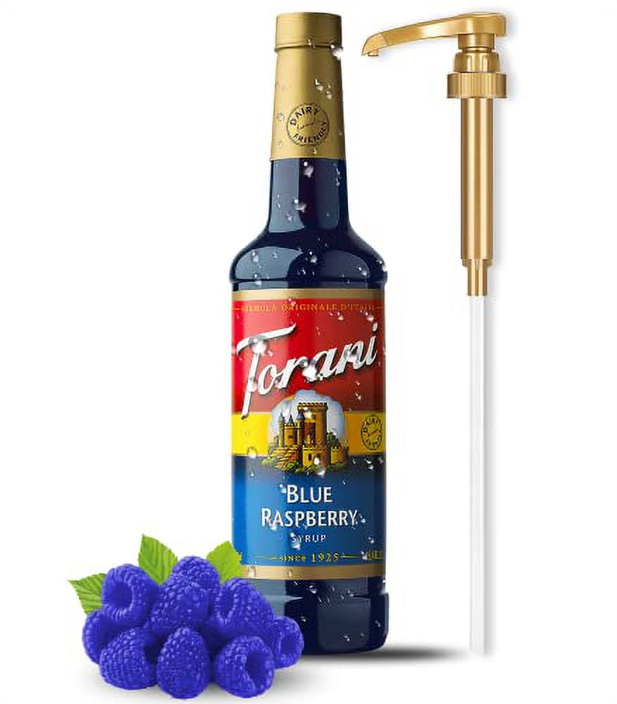 Torani Blue Raspberry Syrup .. with Little Squirt Syrup .. Pump ...