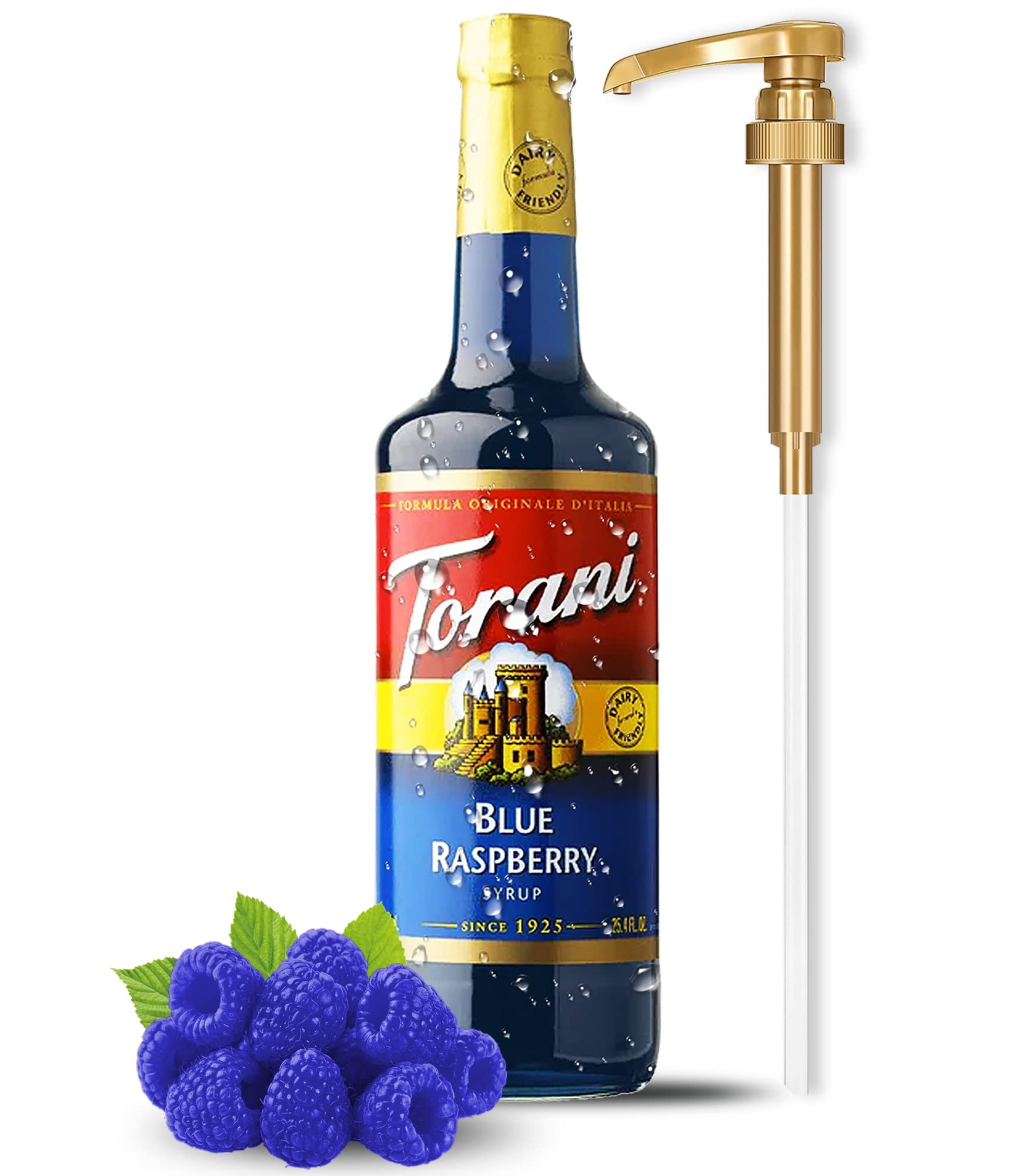 Torani Blue Raspberry Syrup .. with Little Squirt Syrup .. Pump ...