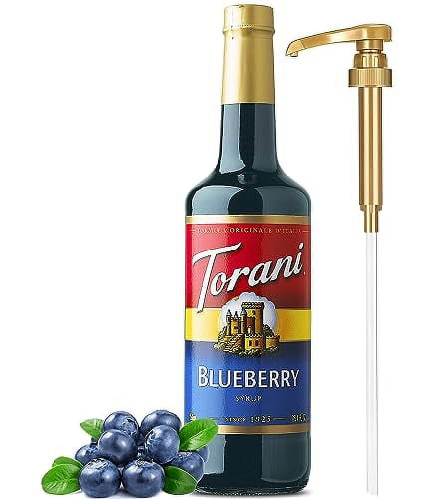 Torani Blueberry Syrup with Little Squirt Syrup Pump, 750ml 25.4 Ounces ...