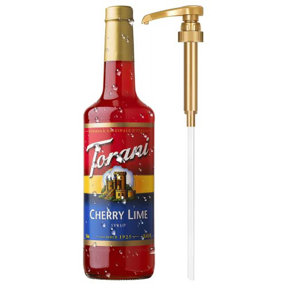 Torani Cherry Lime Syrup with Little Squirt Syrup Pump, 750ml 25.4 ...