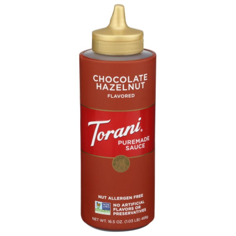 2X - Torani Chocolate Hazelnut Flavored Puremade Sauce 16.5 oz Package ...