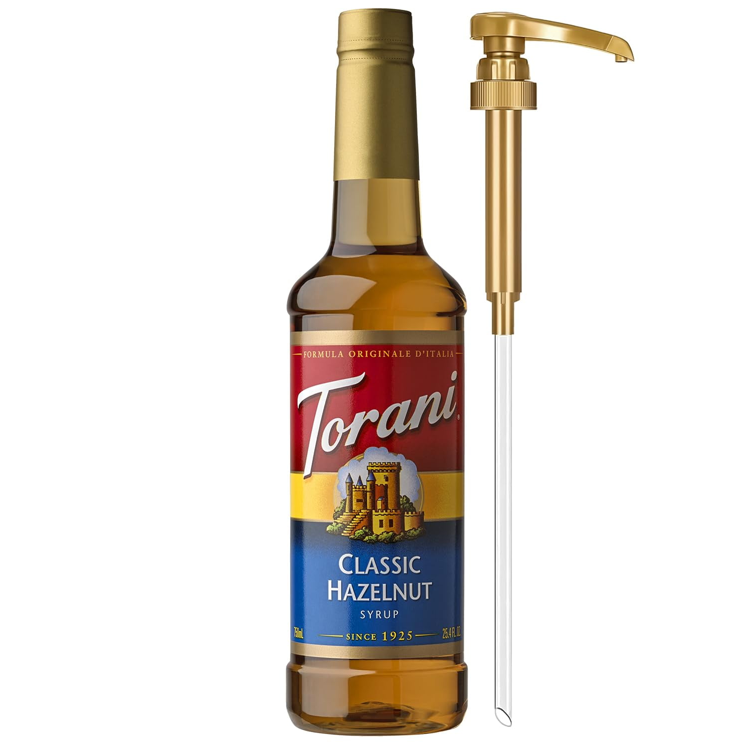 Torani Classic Hazelnut Syrup BDF32 for Drinks & Desserts, Pump ...