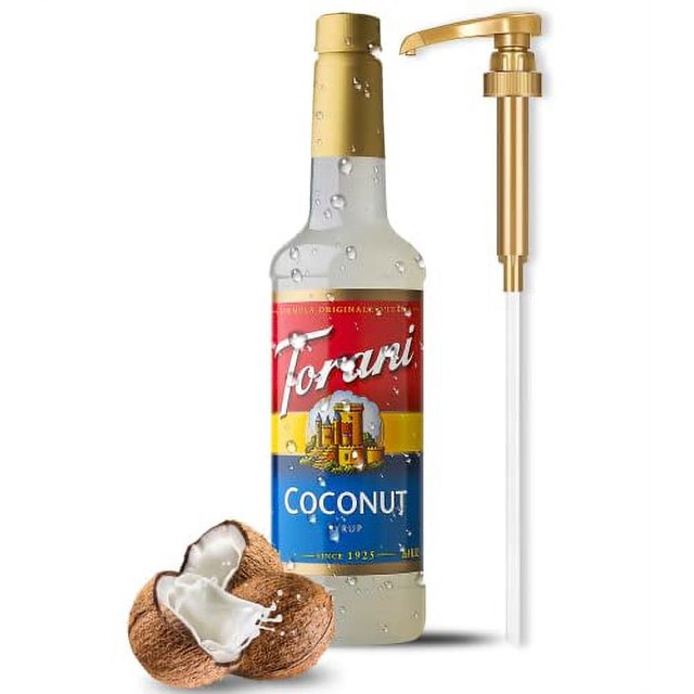 Torani Coconut Syrup with .. Little Squirt Syrup Pump, .. Plastic ...