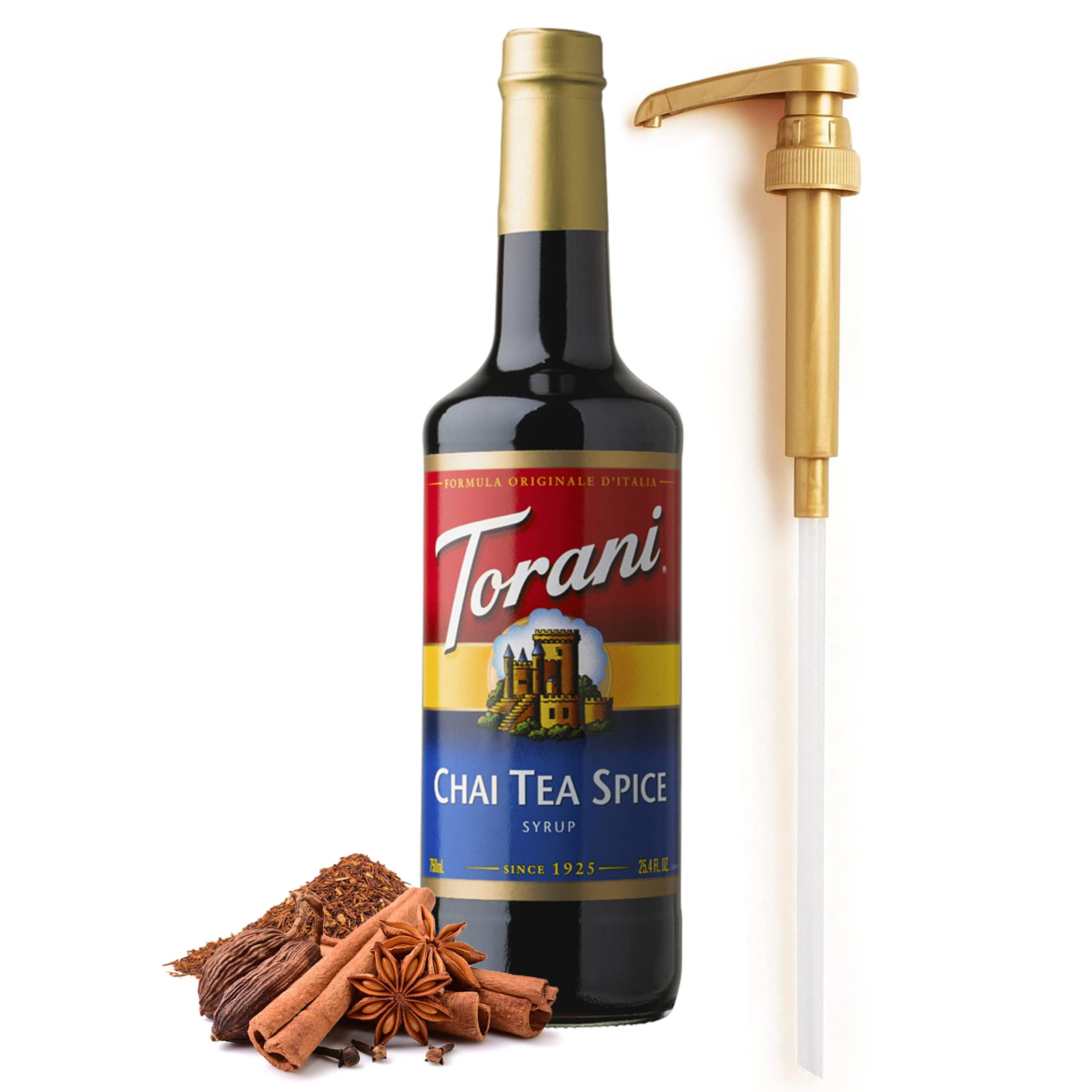 Torani Coffee Syrup, Chai Tea Spice Flavored Syrup for Drinks, Pump ...