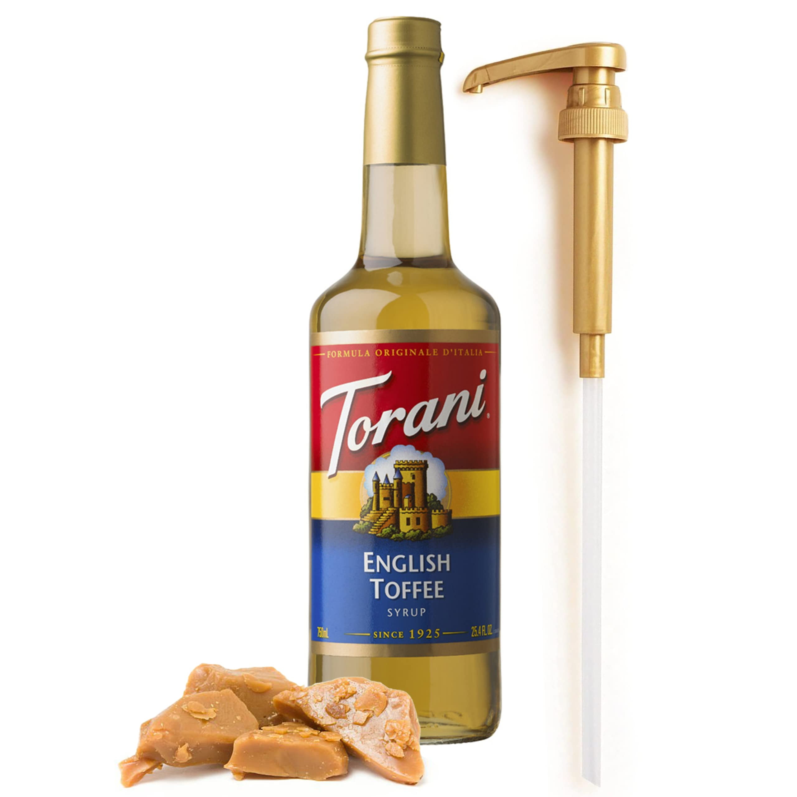 Torani Coffee Syrup, English Toffee Flavored Syrup for Drinks, Pump ...
