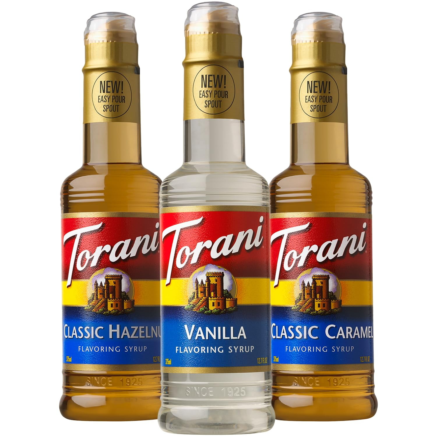 Torani Coffee Syrup, Vanilla, Caramel, and Classic Hazelnut Variety 3 ...