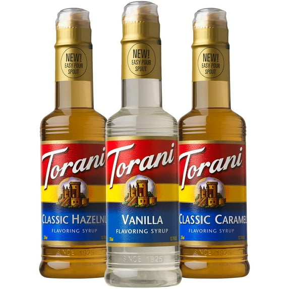 Torani Coffee Syrup, Vanilla, Caramel, and Classic Hazelnut Variety 3 ...
