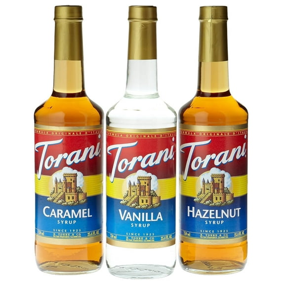 Torani Coffee Syrup, Vanilla, Caramel, and Hazelnut Variety 3-Pack ...