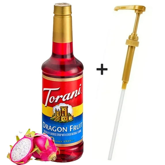 Torani Dragon Fruit Syrup 25.4 oz, Gold Pump Included, Tropical Drink ...