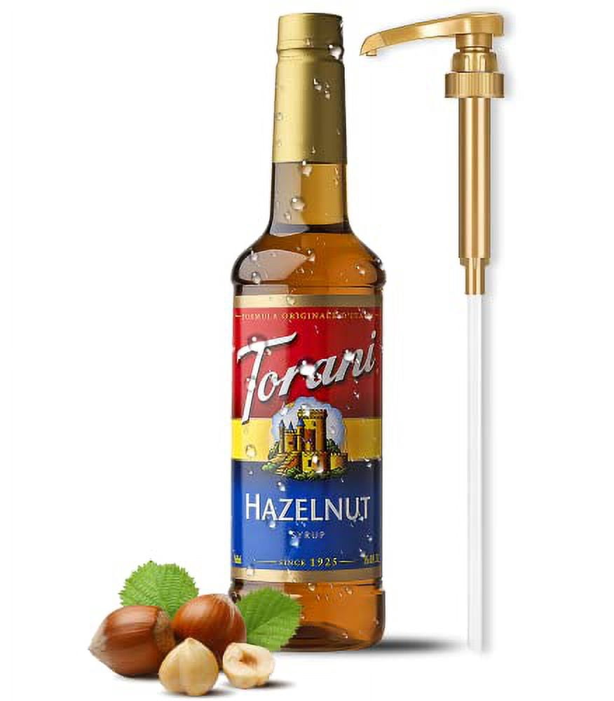 Torani Hazelnut Syrup with Little Squirt Syrup Pump, 750ml 25.4 Ounces ...