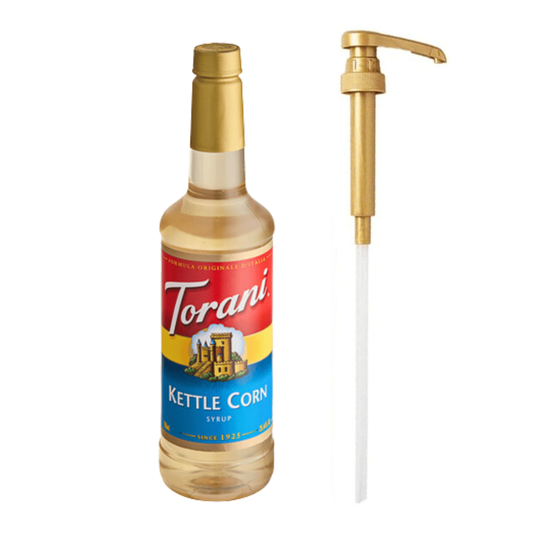 Torani Kettle Corn Flavoring Syrup - 750 mL with Bonus Squeeze Pump ...