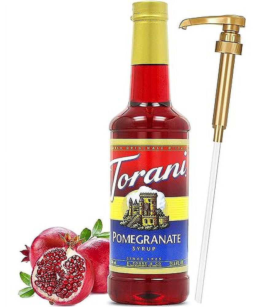 Torani Pomegranate Syrup with Little Squirt Syrup Pump, Plastic Bottle ...