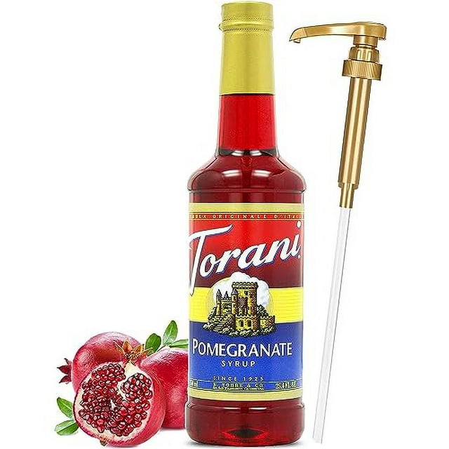Torani Pomegranate Syrup with Little Squirt Syrup Pump, Plastic Bottle ...
