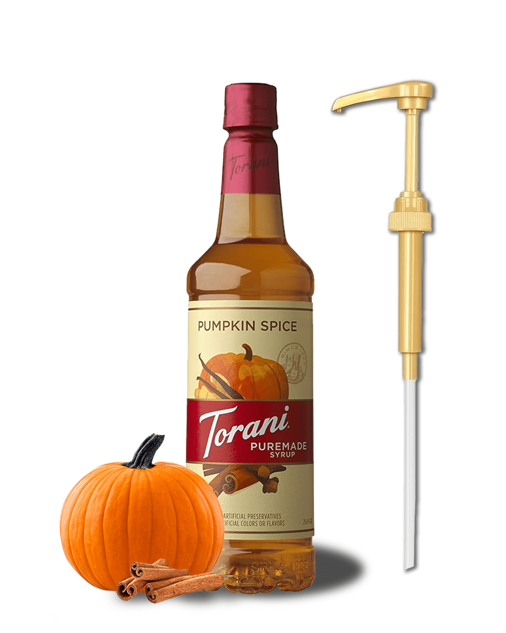 Torani Pumpkin Spice Puremade Syrup 750 mL + Gold Pump - Walmart.com