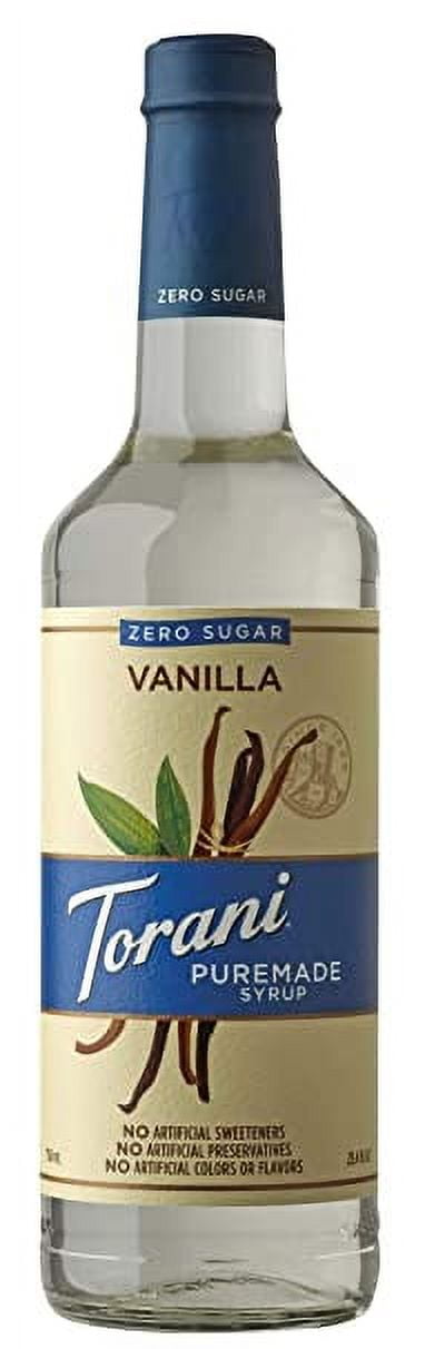 Torani Puremade Zero Sugar Vanilla Syrup, Natural Flavors, GMO-Free ...