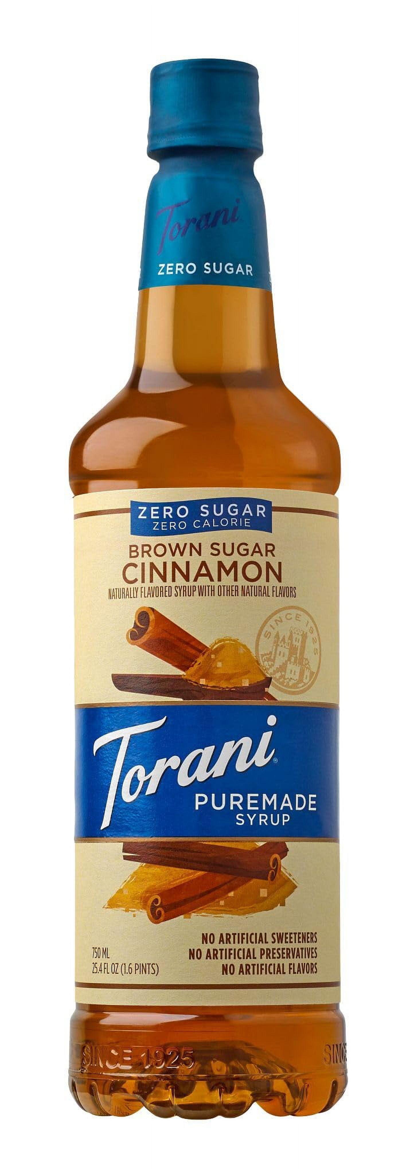 Torani Puremade Zero Sugar Flavored Drink Syrup, Brown Sugar Cinnamon ...