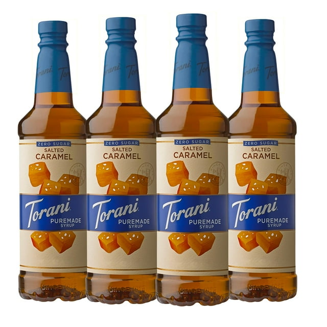 Torani Puremade Zero Sugar Flavored Drink Syrup, Salted Caramel, 25.4 ...
