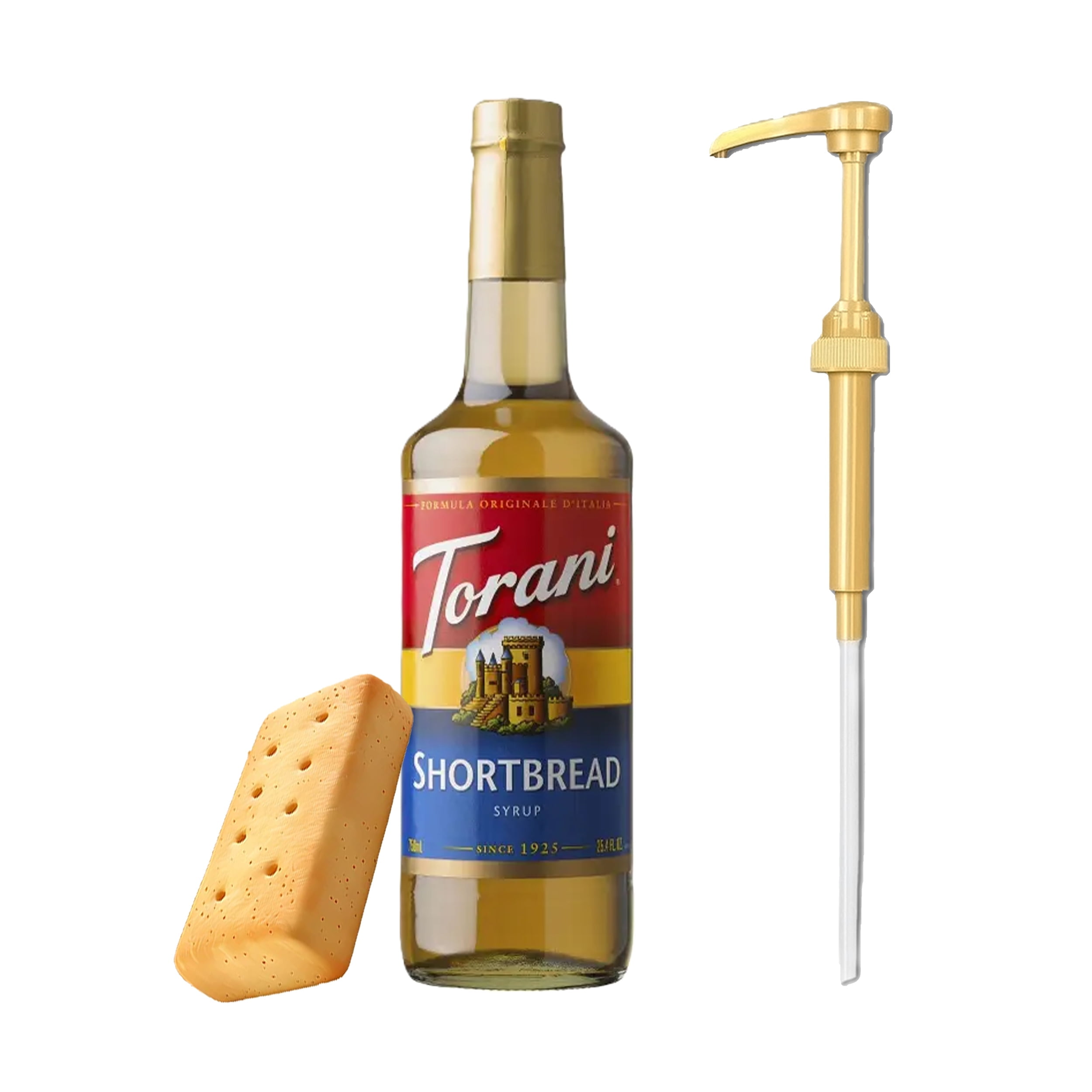 Torani Shortbread Flavouring Syrup, 25.4 fl oz (750ml) Glass Bottle ...