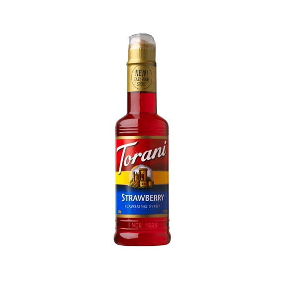 Torani Strawberry Flavoring Syrup, Fruity Drink Flavor, 12.7 FL OZ ...
