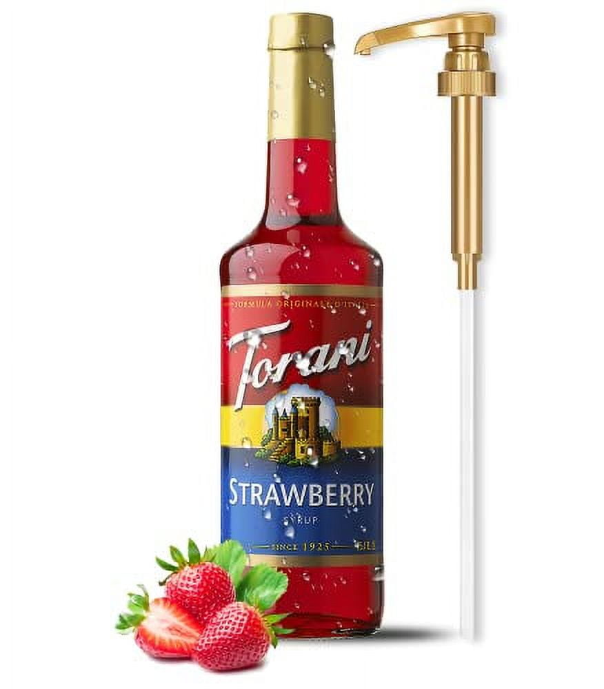 Little Squirt Syrup Pump, Torani Strawberry Syrup, Glass Bottle 750ml ...
