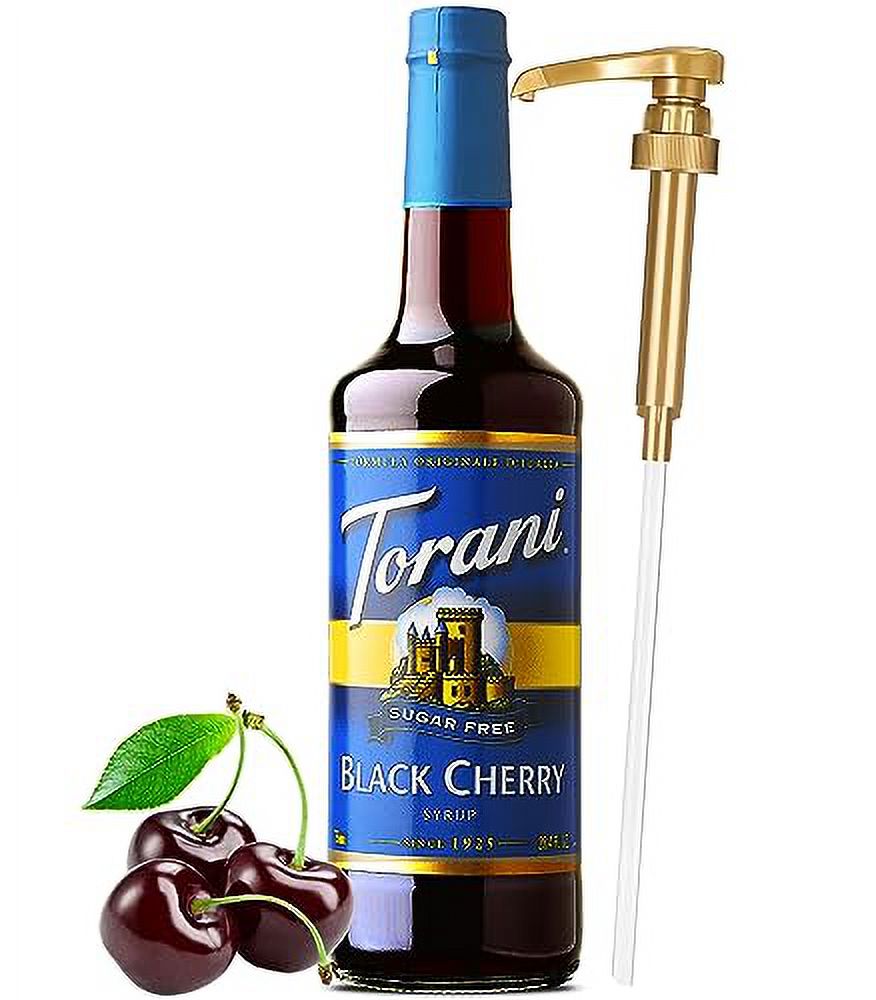 Torani Sugar Free Black Cherry Syrup with Little Squirt Syrup Pump ...