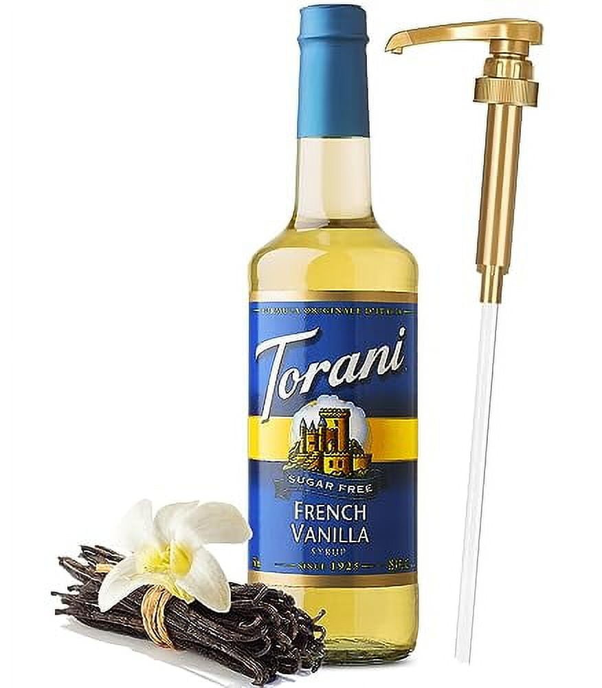 Torani Sugar Free French Vanilla Syrup with Little Squirt Syrup Pump ...