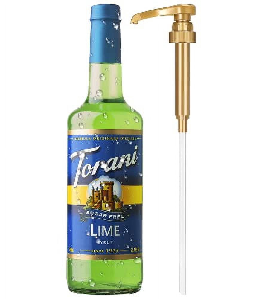 Torani Sugar Free Lime Syrup with Little Squirt Syrup Pump, 750ml 25.4 ...