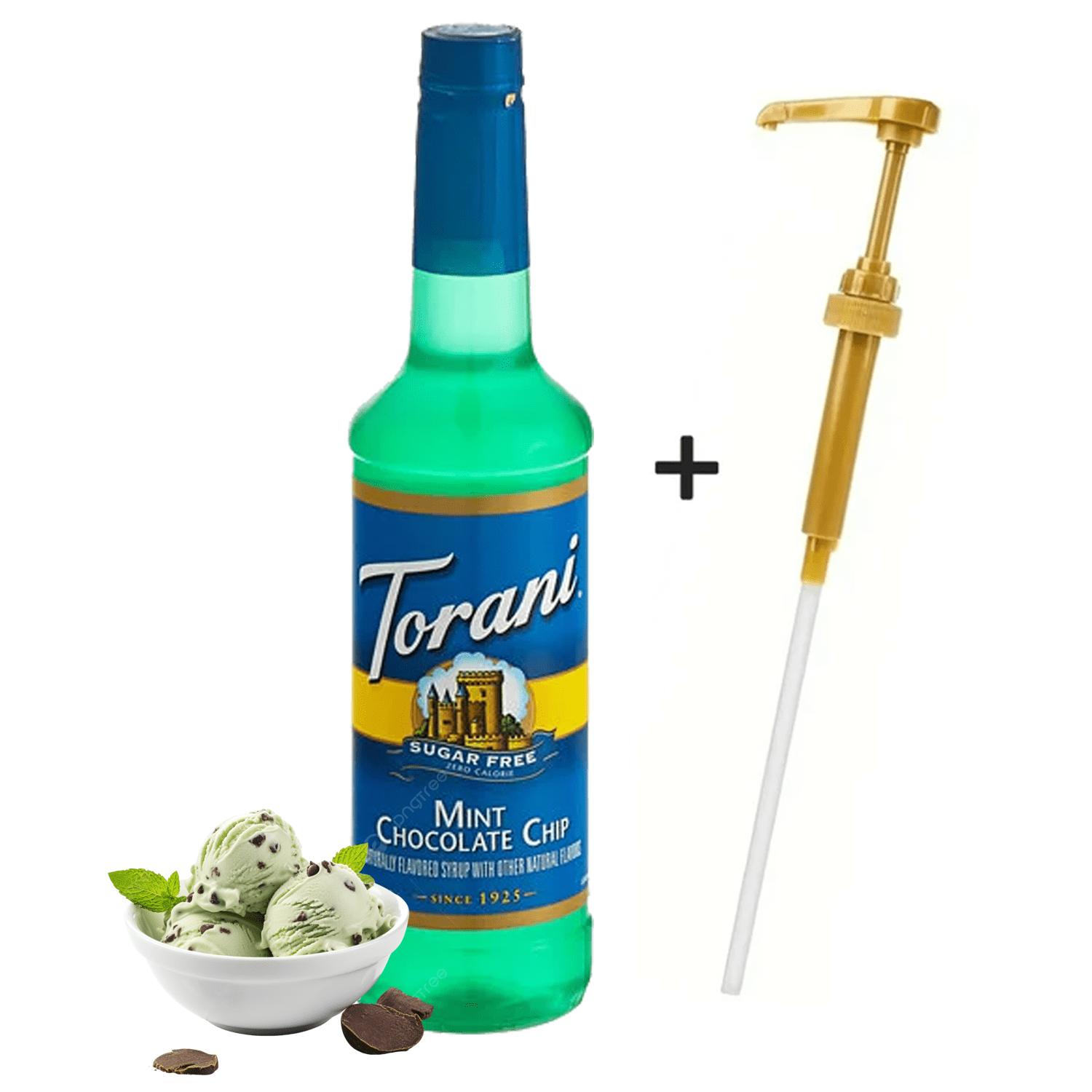 Torani Sugar Free Mint Chocolate Chip Syrup with Little Squirt Syrup ...