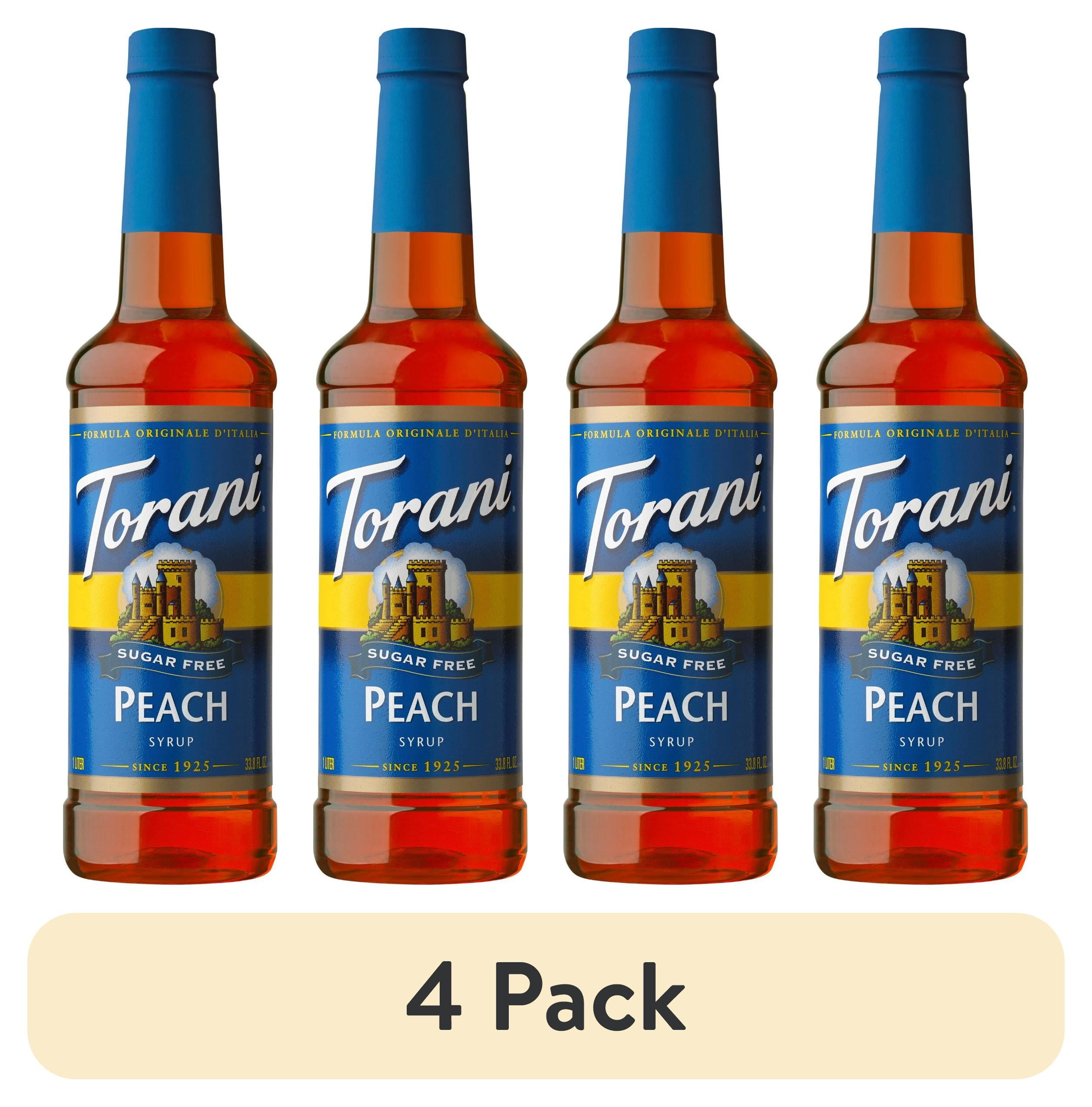 (4 pack) Torani Sugar Free Peach Flavoring Syrup, 25.4 fl oz - Walmart.com