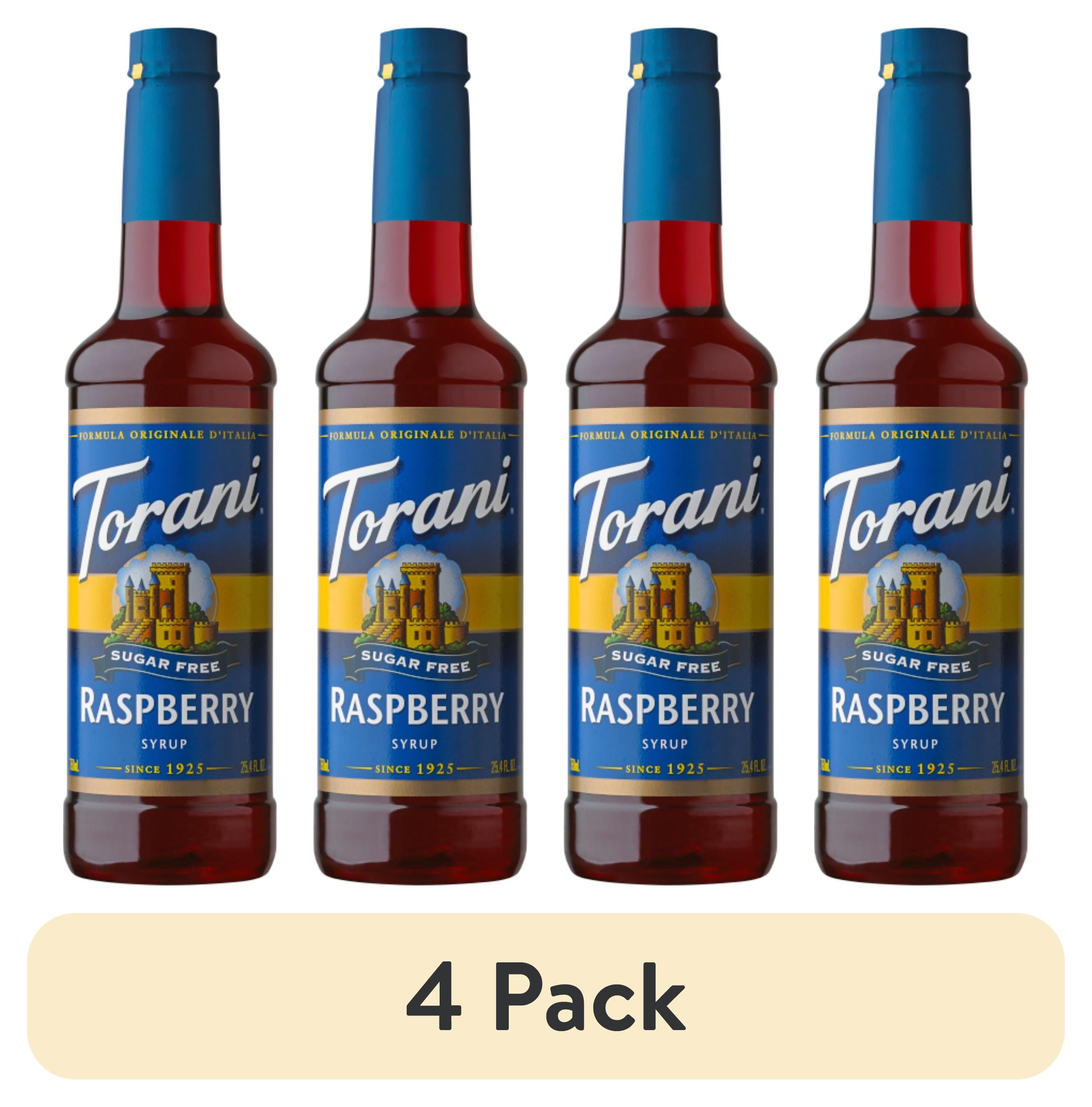 (4 pack) Torani Sugar Free Raspberry Flavoring Syrup, Handcrafted Soda ...