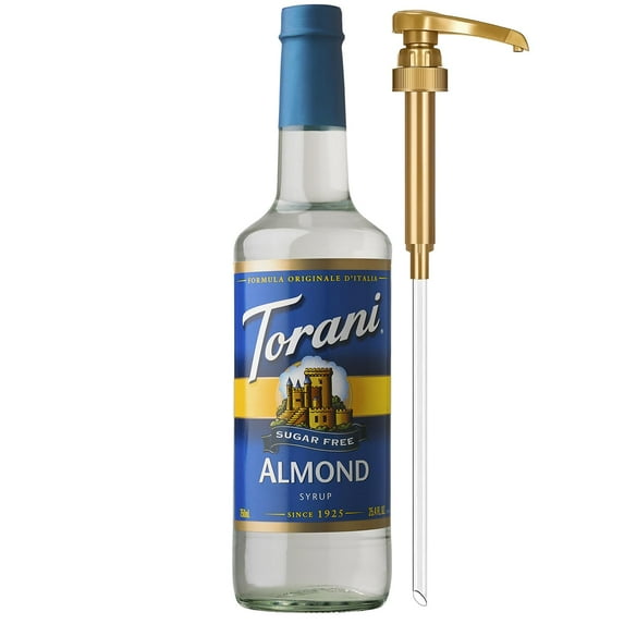Torani Sugar Free Syrup, Almond Flavored Syrup for Drinks, Zero Calorie ...